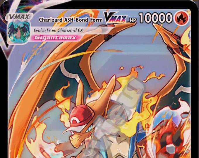 Charizard Ash Bond Form VMAX Pokemon Card - Etsy UK