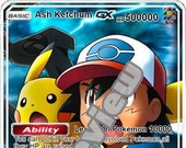 Ash Ketchum Gx Pokemon Card - Etsy