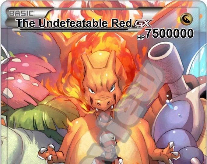 The Undefeatable Red Gx Pokemon Card - Etsy