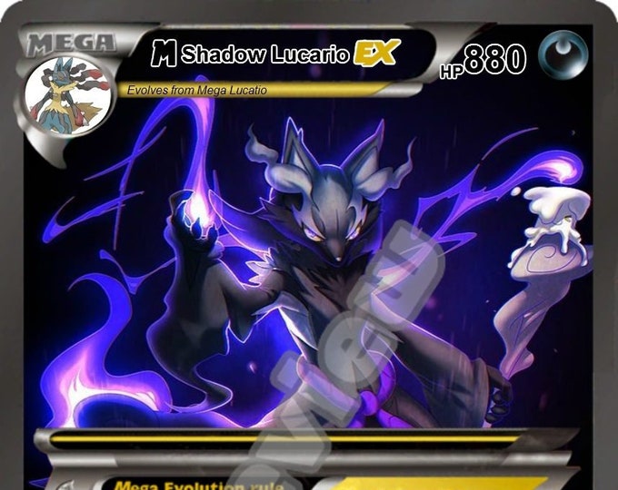 M Shadow Lucario Gx Gmax Vmax Gigantamax Ex Pokemon Card - Etsy