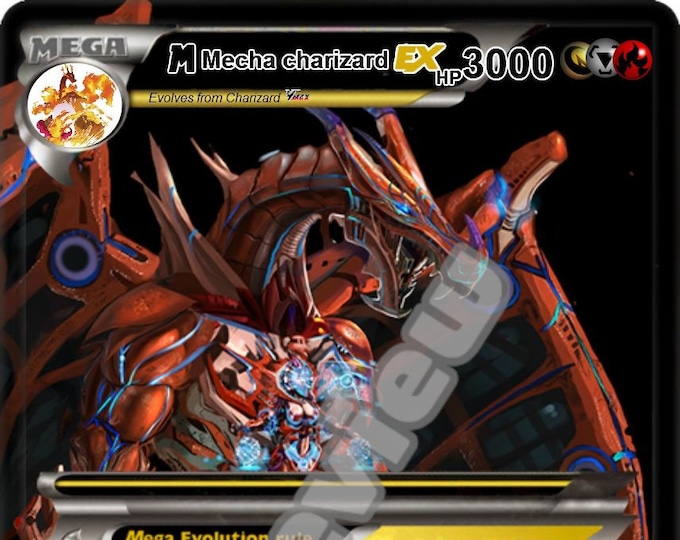 M Mecha Charizard Gx Gmax Vmax Gigantamax Ex Pokemon Card - Etsy