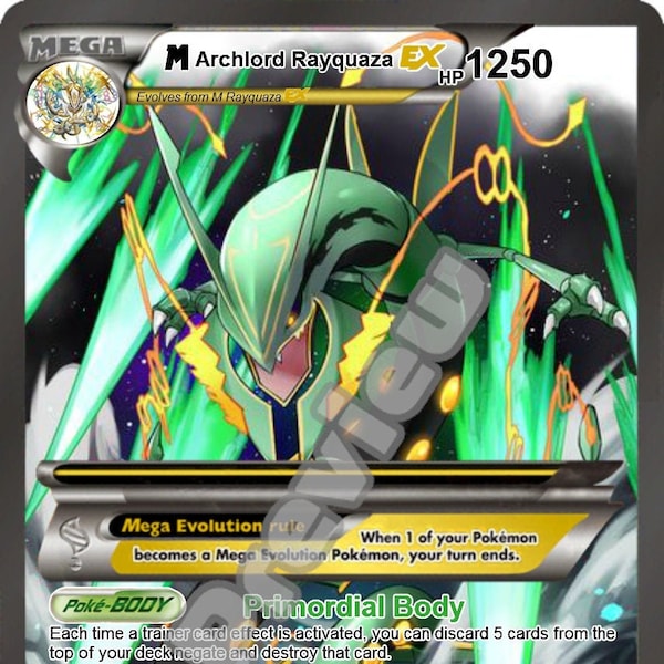 Rayquaza Ex Card - Etsy