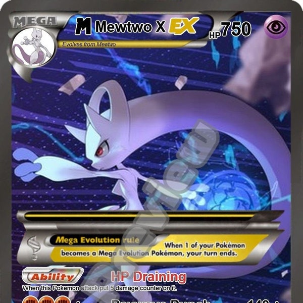 Charizard Vs Mewtwo Card - Etsy