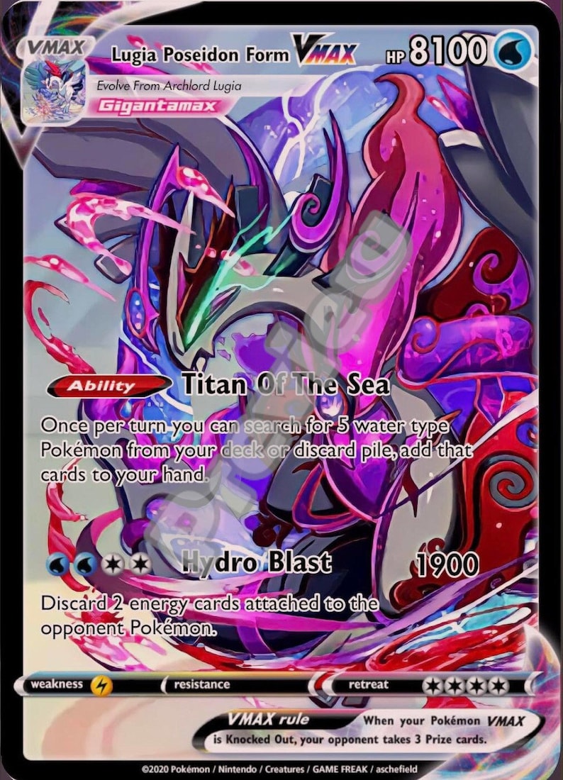 Lugia Poseidon Form VMAX - Etsy Australia