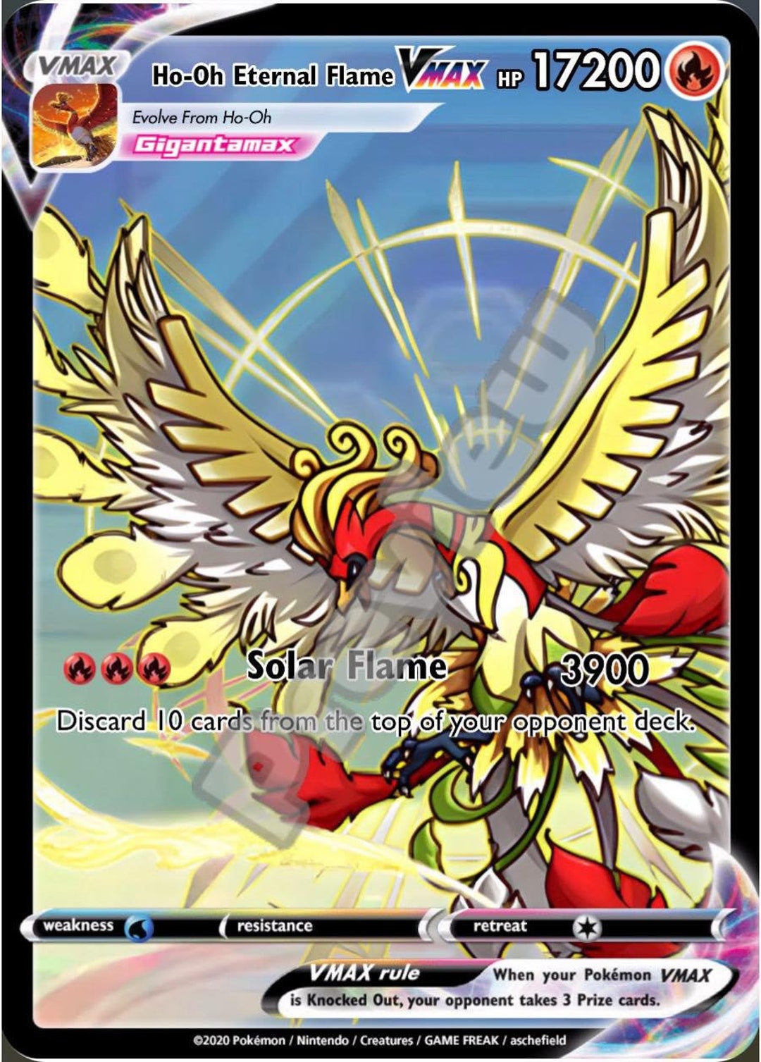 HO-OH Eternal Flame VMAX Pokemon Card - Etsy