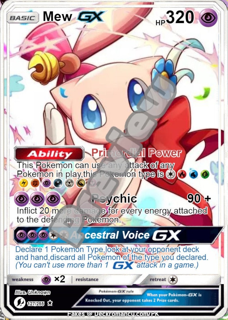 Mew Gx Pokemon Card - Etsy