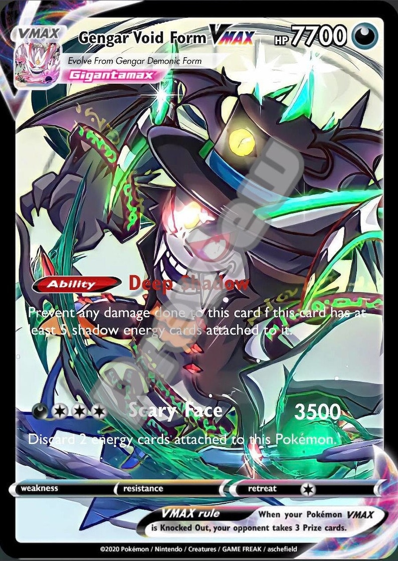 Gengar Void Form VMAX Pokemon Card - Etsy Singapore