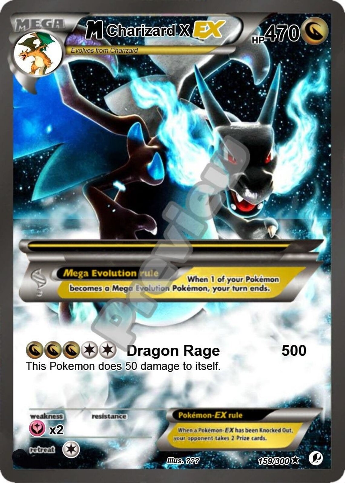 M Charizard Ex Pokemon Card - Etsy