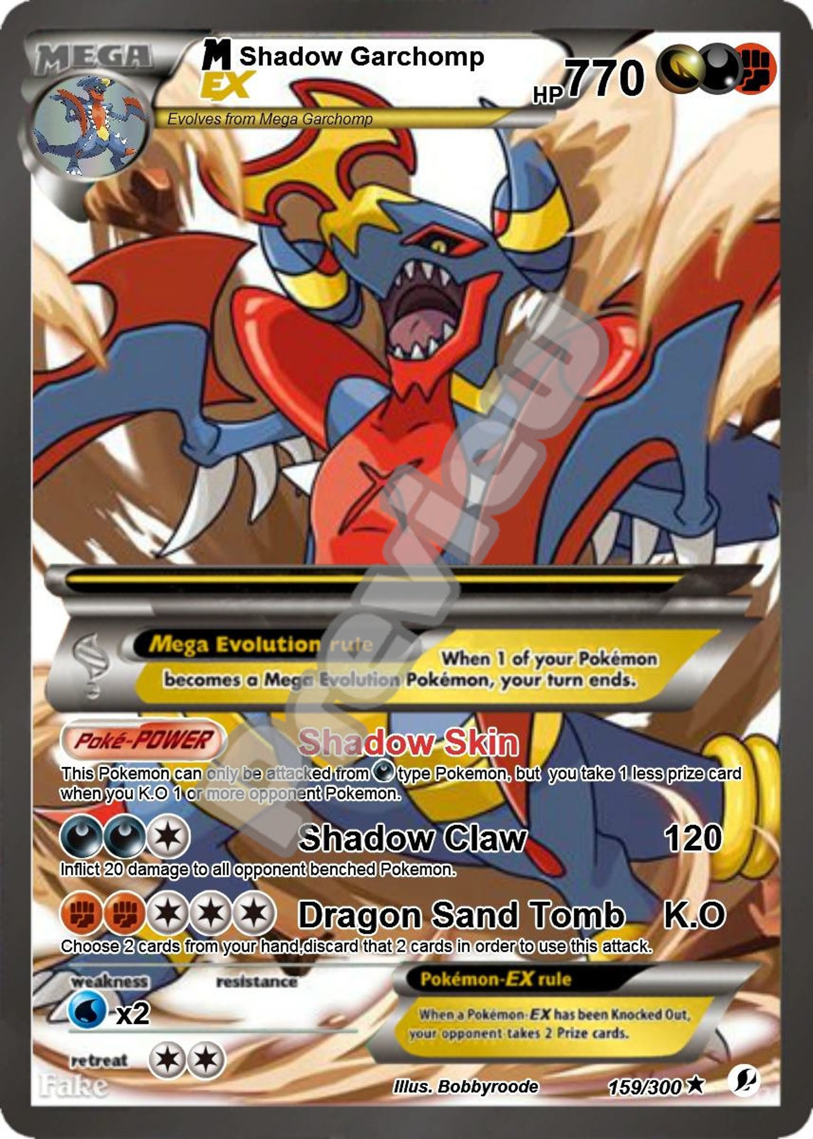 M Shadow Garchomp Ex Gx Pokemon Card Etsy