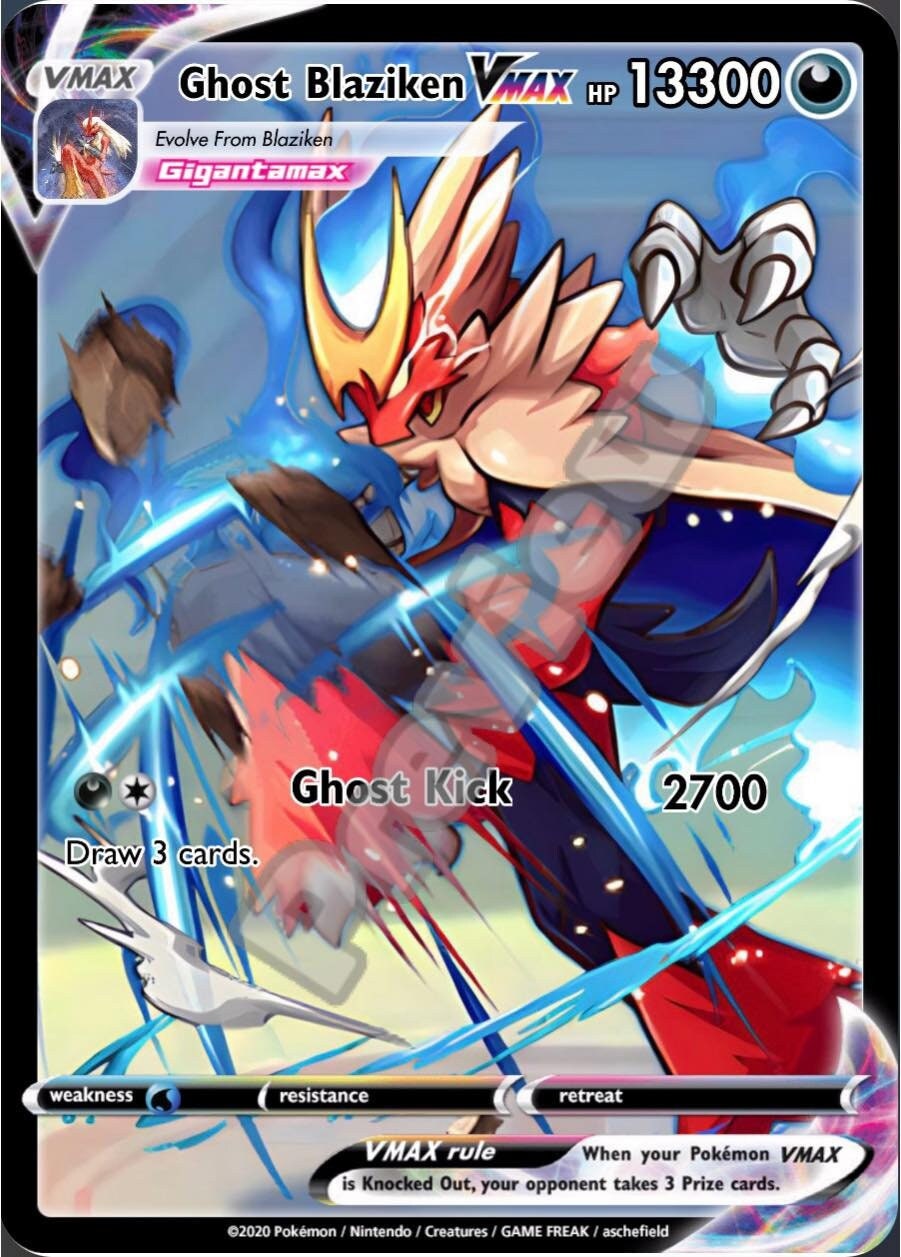 Ghost Blaziken VMAX Pokemon Card - Etsy