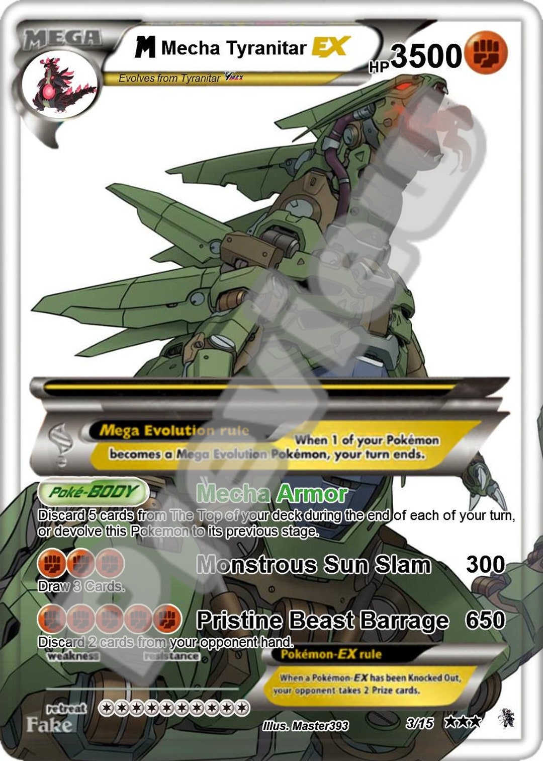 M Mecha Tyranitar Ex Pokemon Card - Etsy