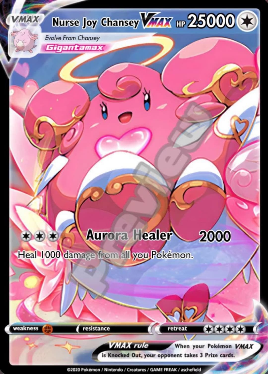Chansey Injection Fairy VMAX Pokemon Card - Etsy