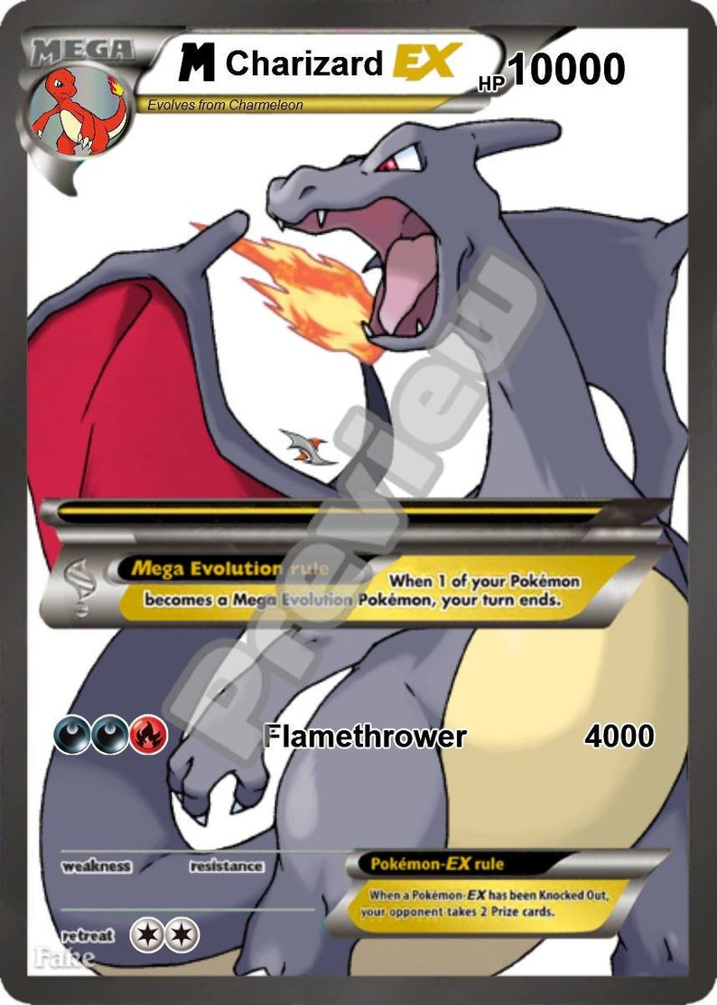M Charizard Ex Pokemon Card - Etsy