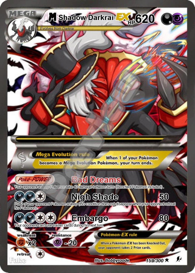 M Shadow Darkrai Ex Gx Pokemon Card - Etsy