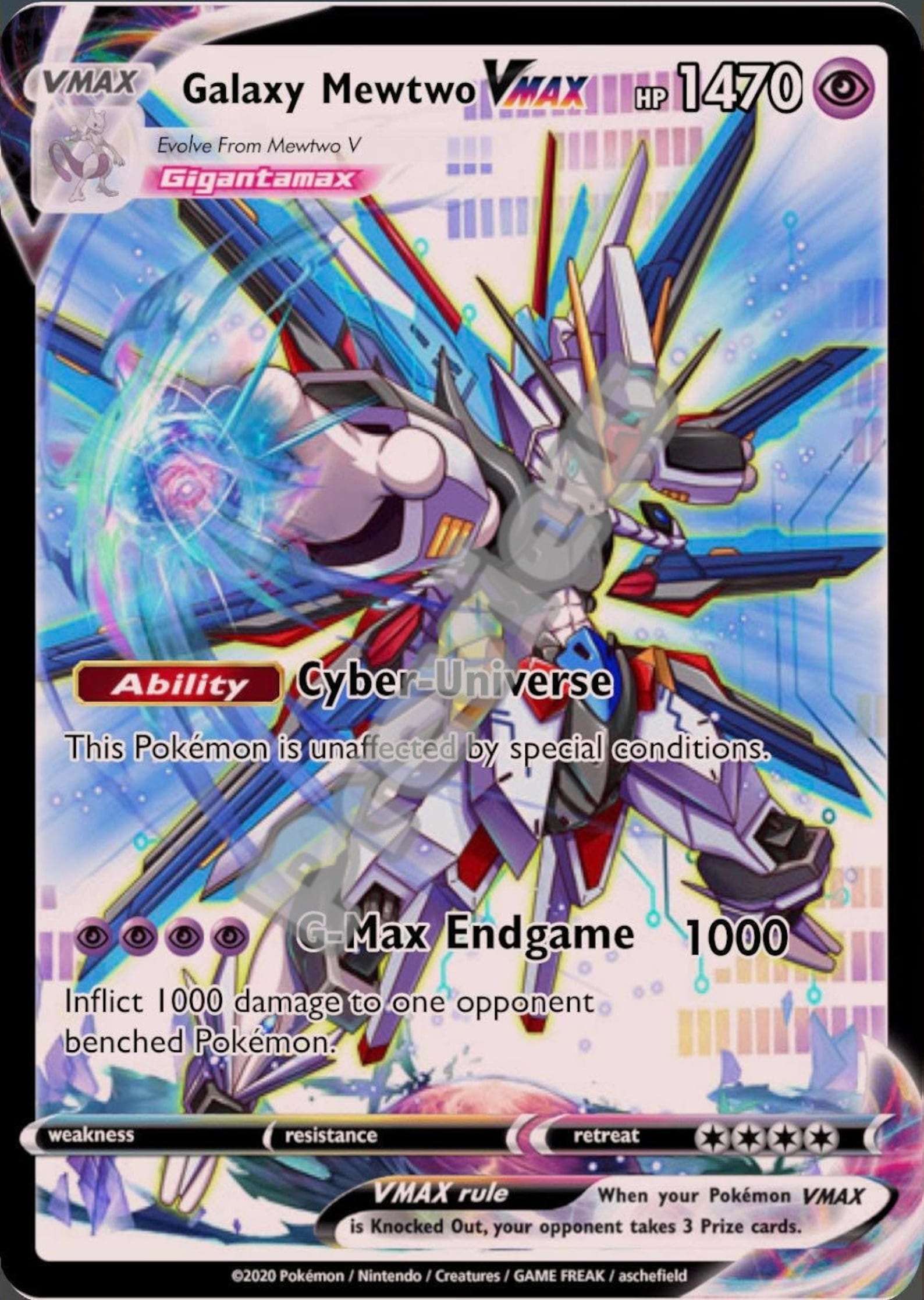 Galaxy Mewtwo VMAX Pokemon Card - Etsy