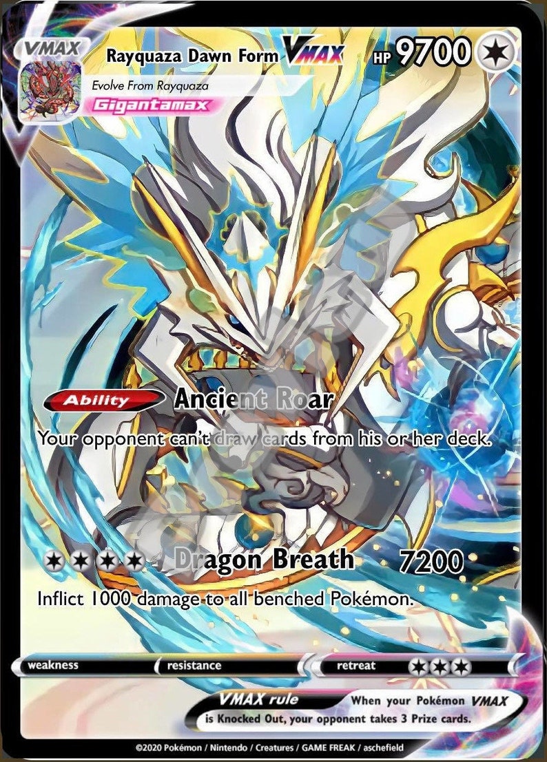 Rayquaza Dawn Form VMAX Pokemon Card - Etsy