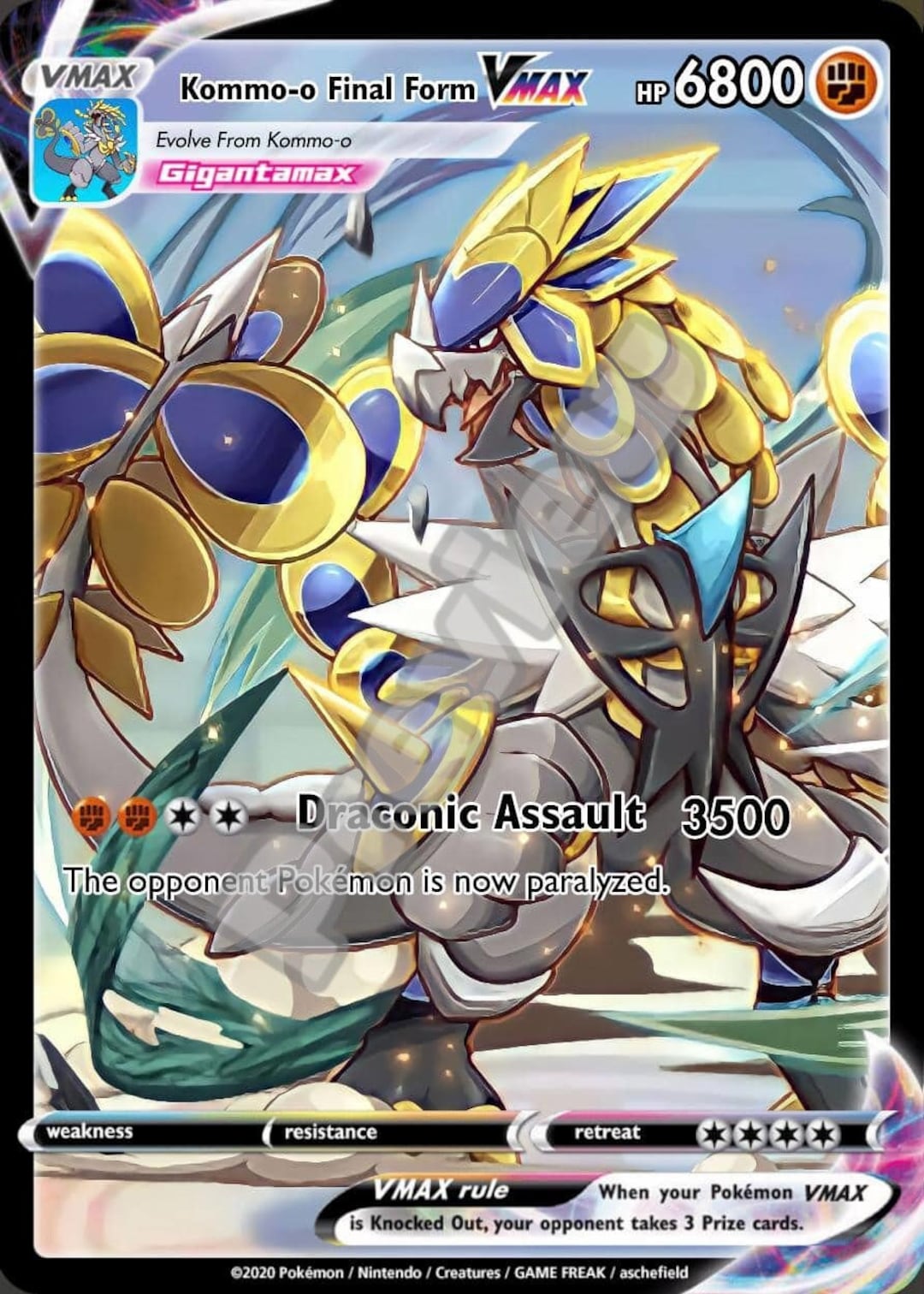 Kommo-o Kommo O Vmax Gx Ex Vstar Ash Ketchum Gx Pokemon Card - Etsy