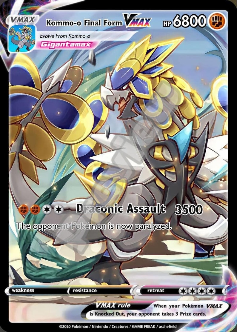 Kommo-o Kommo O Vmax Gx Ex Vstar Ash Ketchum Gx Pokemon Card - Etsy
