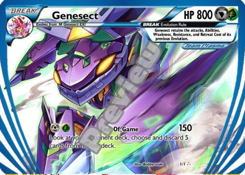 Genesect BREAK Pokemon Card - Etsy