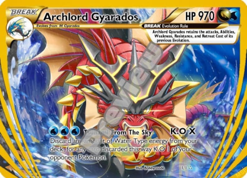 Archlord Gyarados BREAK Pokemon Card - Etsy