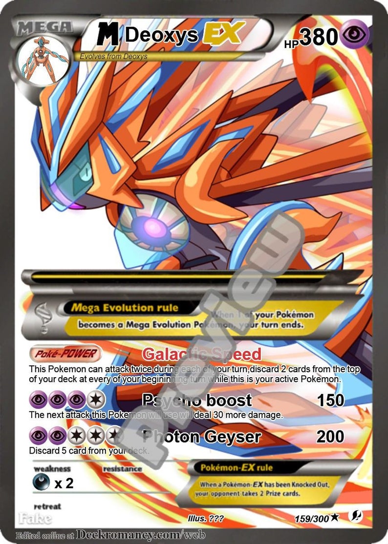 M Deoxys EX Pokemon Card - Etsy