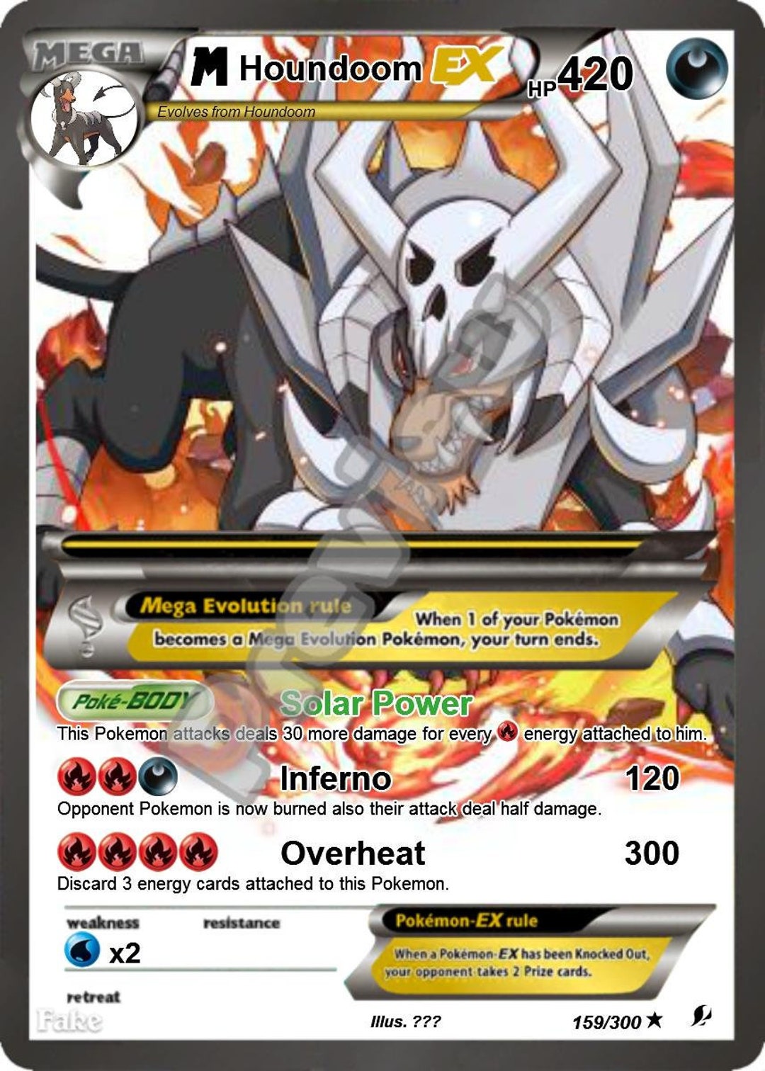 Pokemon Mega Evolution Houndoom Card