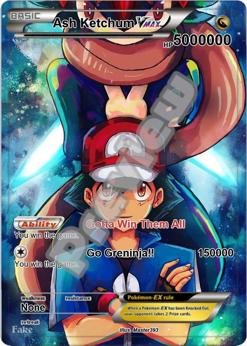 Ash Ketchum VMAX Gx Pokemon Card - Etsy