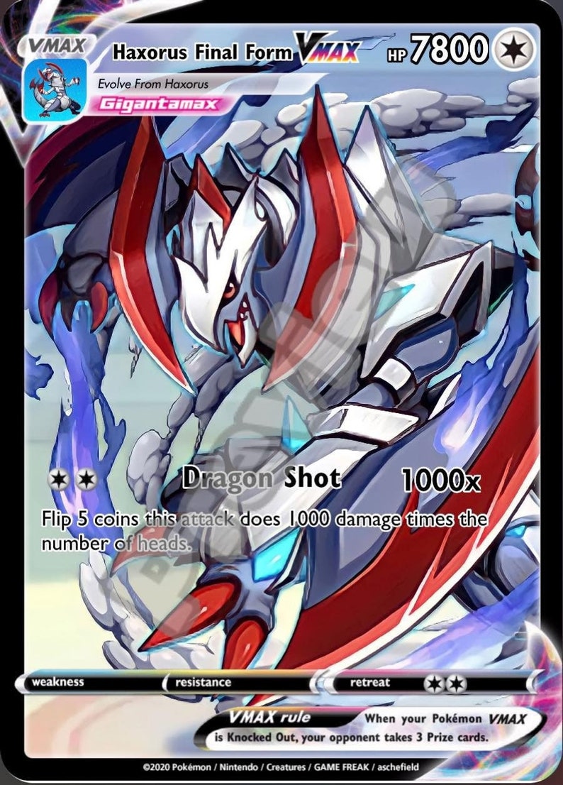Haxorus Vmax gx ex Vstar Ash Ketchum Gx pokemon card - Etsy Portugal