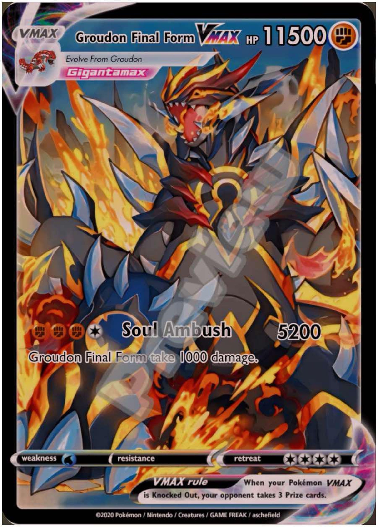 Groudon Final Form VMAX Pokemon Card - Etsy