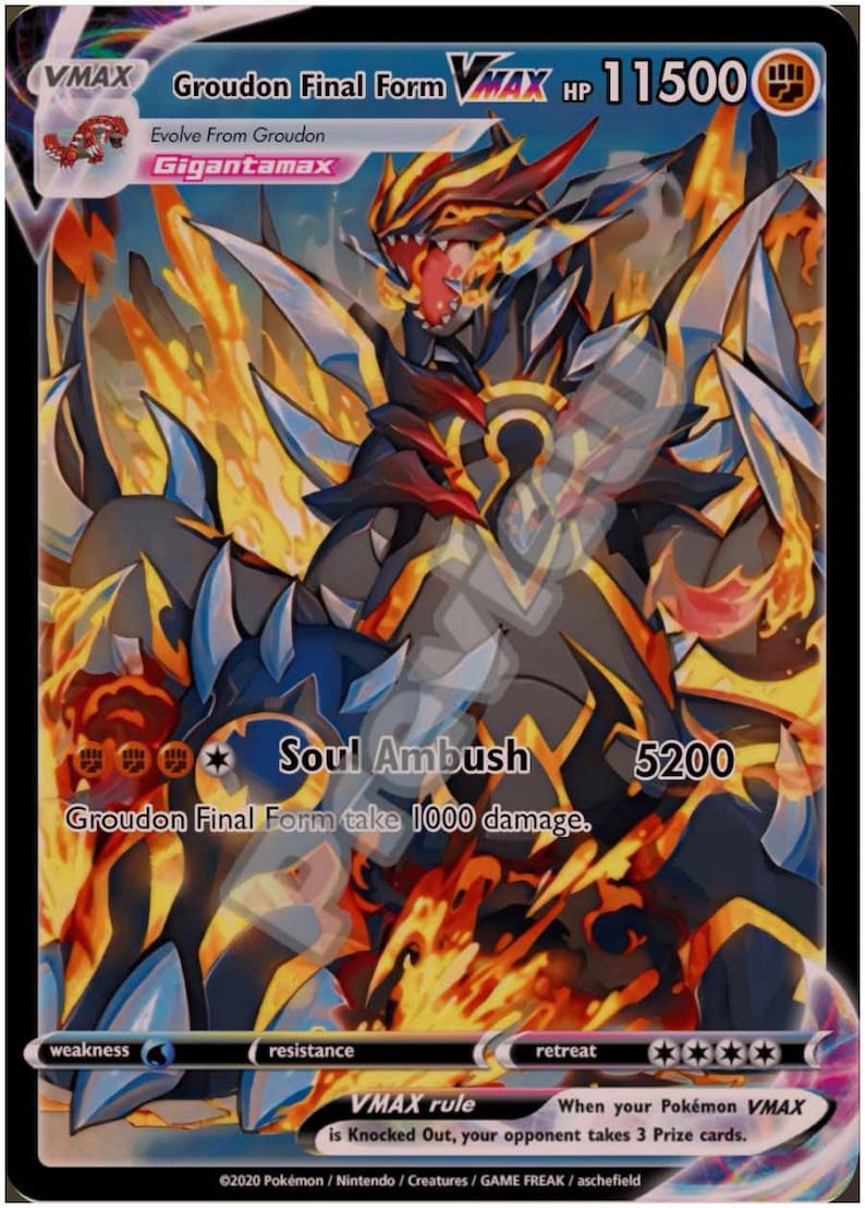 Groudon Final Form VMAX Pokemon Card - Etsy
