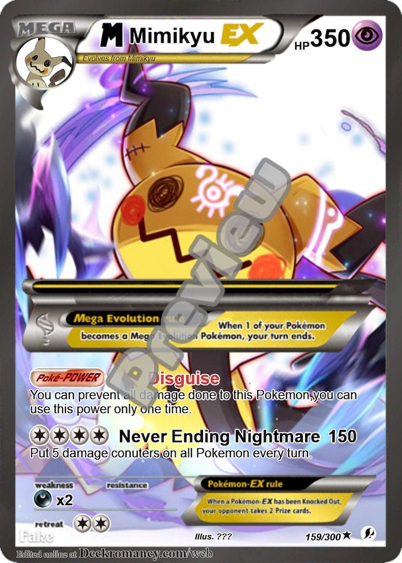 M Mimikyu EX Gmax Vmax Gigantamax Ex Pokemon Card - Etsy