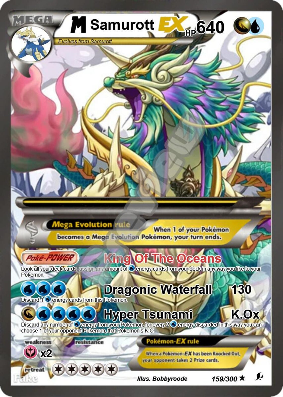 M Samurott Ex Pokemon Card - Etsy