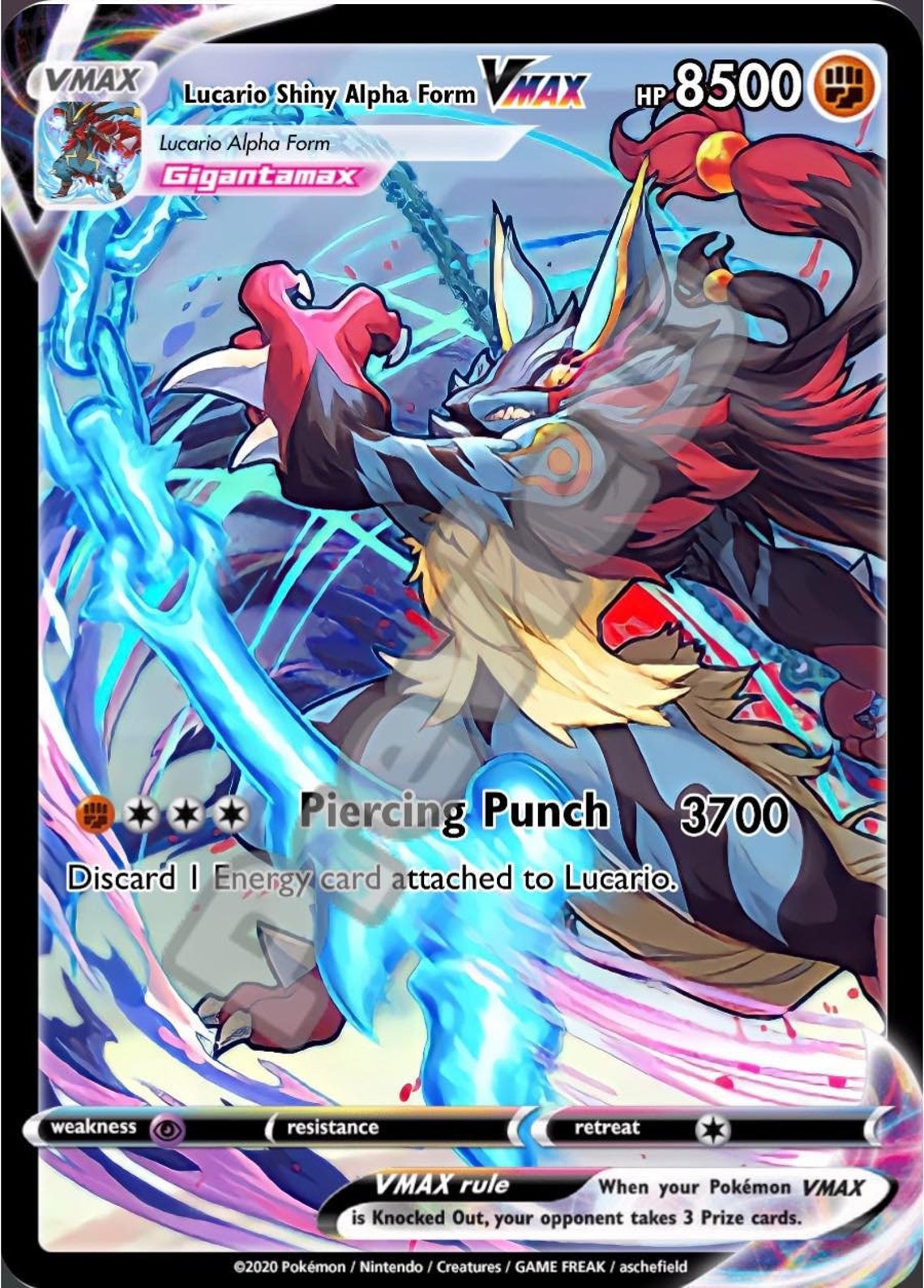 Lucario Vmax Gx Ex Vstar Ash Ketchum Gx Pokemon Card - Etsy