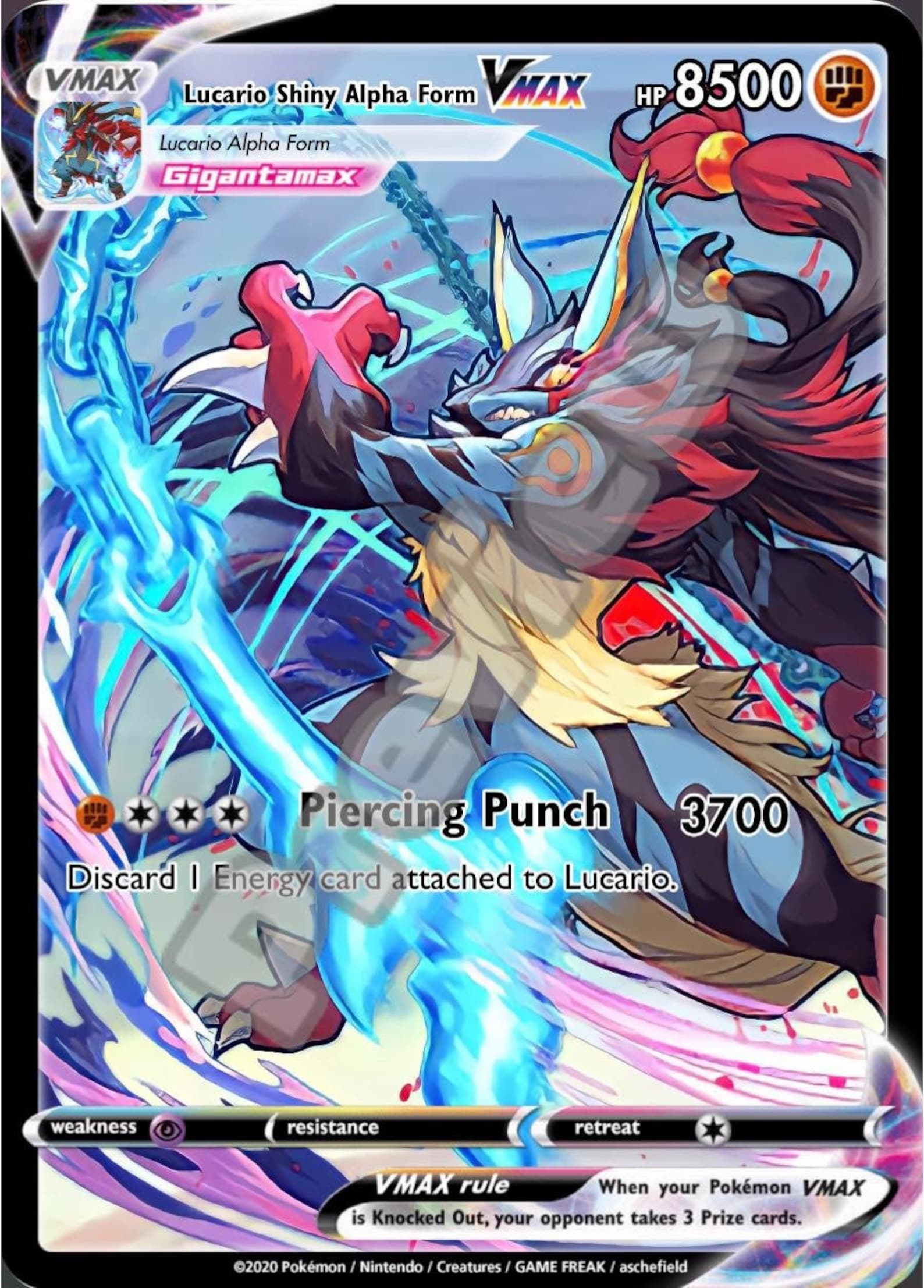 Lucario Vmax Gx Ex Vstar Ash Ketchum Gx Pokemon Card - Etsy