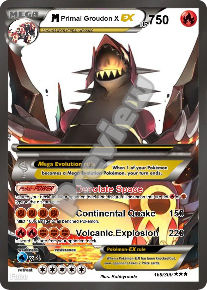 M Primal Groudon X Ex Pokemon Card - Etsy