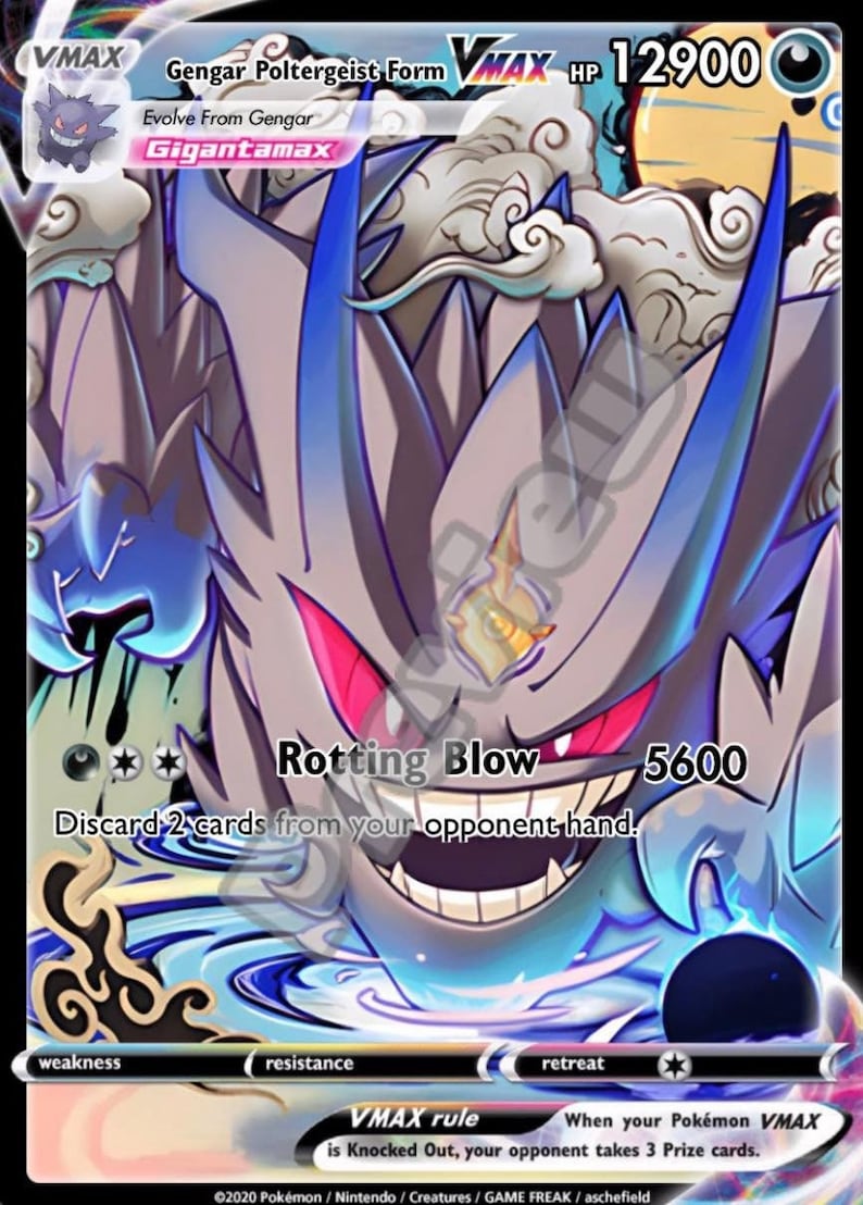 Gengar Poltergeist Form VMAX Ex Pokemon Card - Etsy