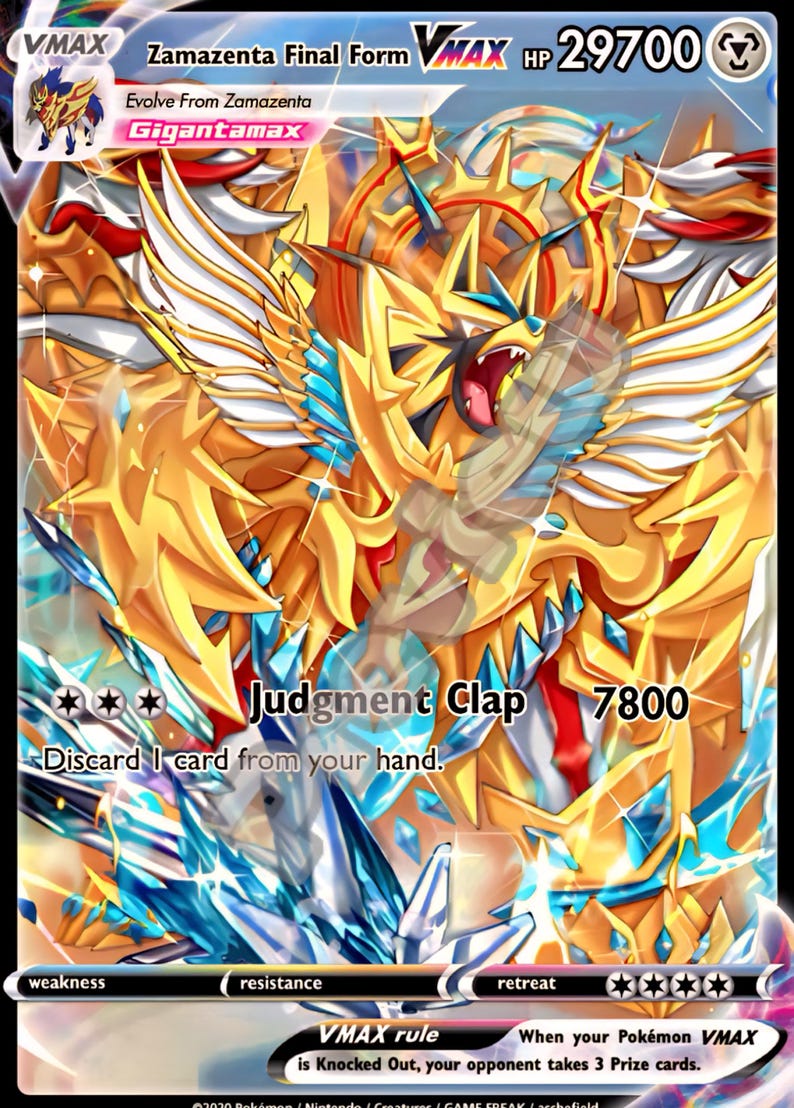 Zamazenta Vmax Gx Ex Gx Pokemon Card - Etsy