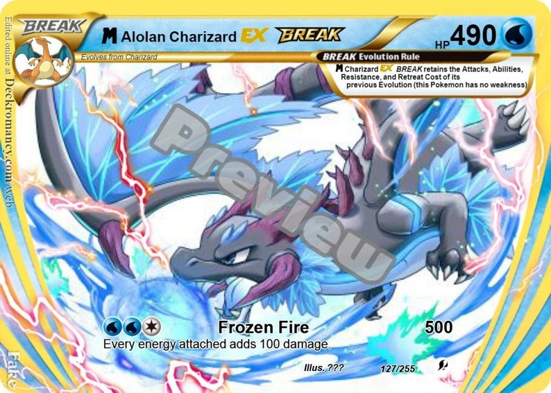 M Alolan Charizard EX BREAK Gmax Vmax Gigantamax Ex Pokemon Card - Etsy