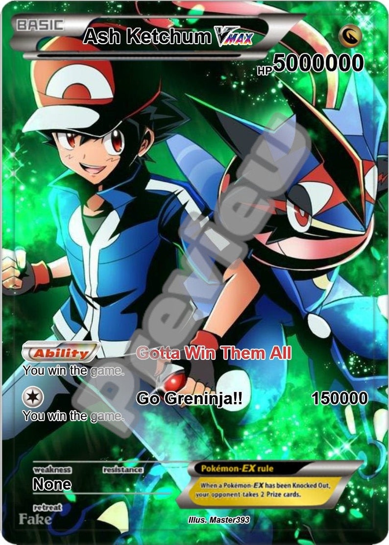 Ash Ketchum VMAX Gx Pokemon Card Etsy Singapore