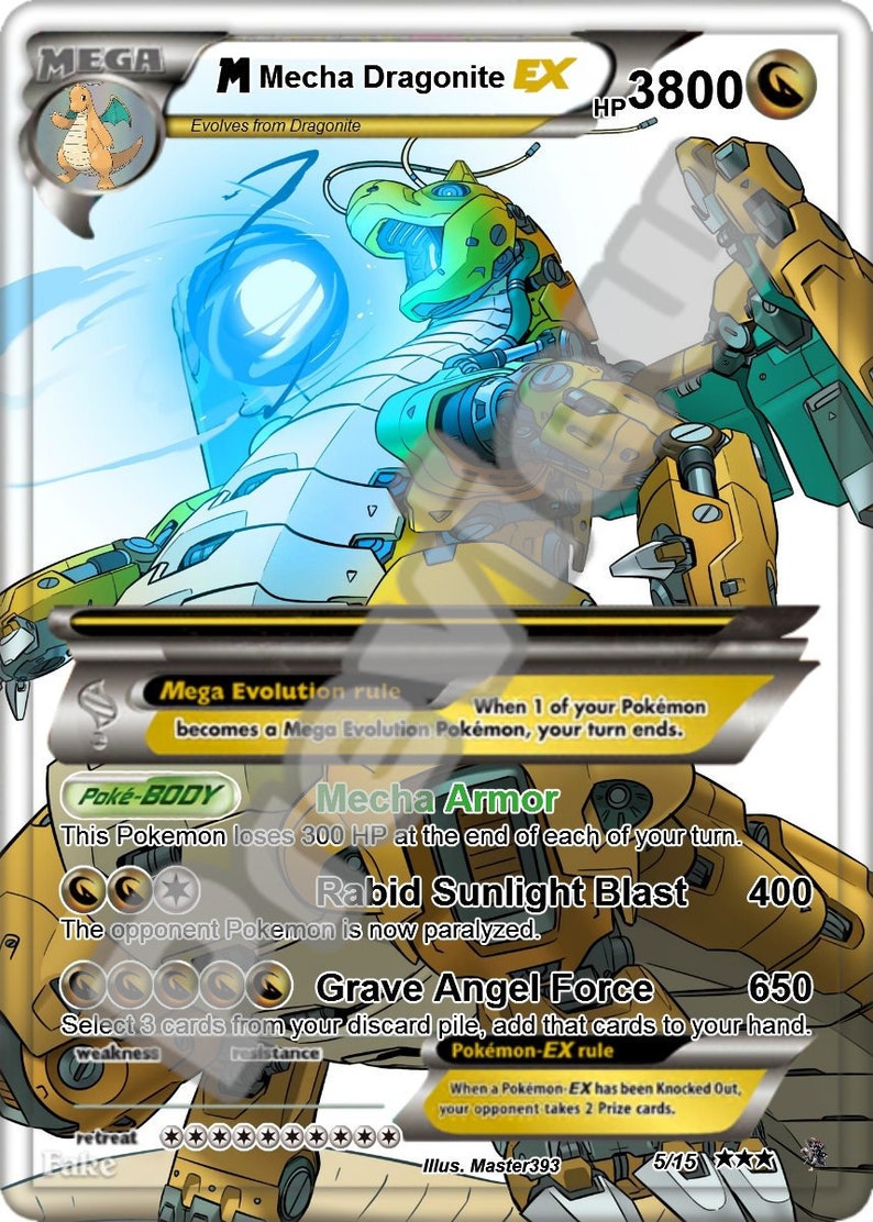 M Mecha Dragonite Ex Custom Card - Etsy