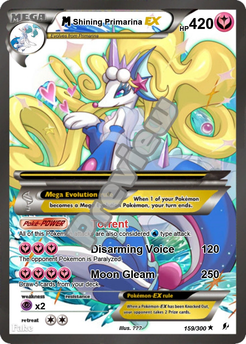 M Shining Primarina EX Pokemon Card - Etsy