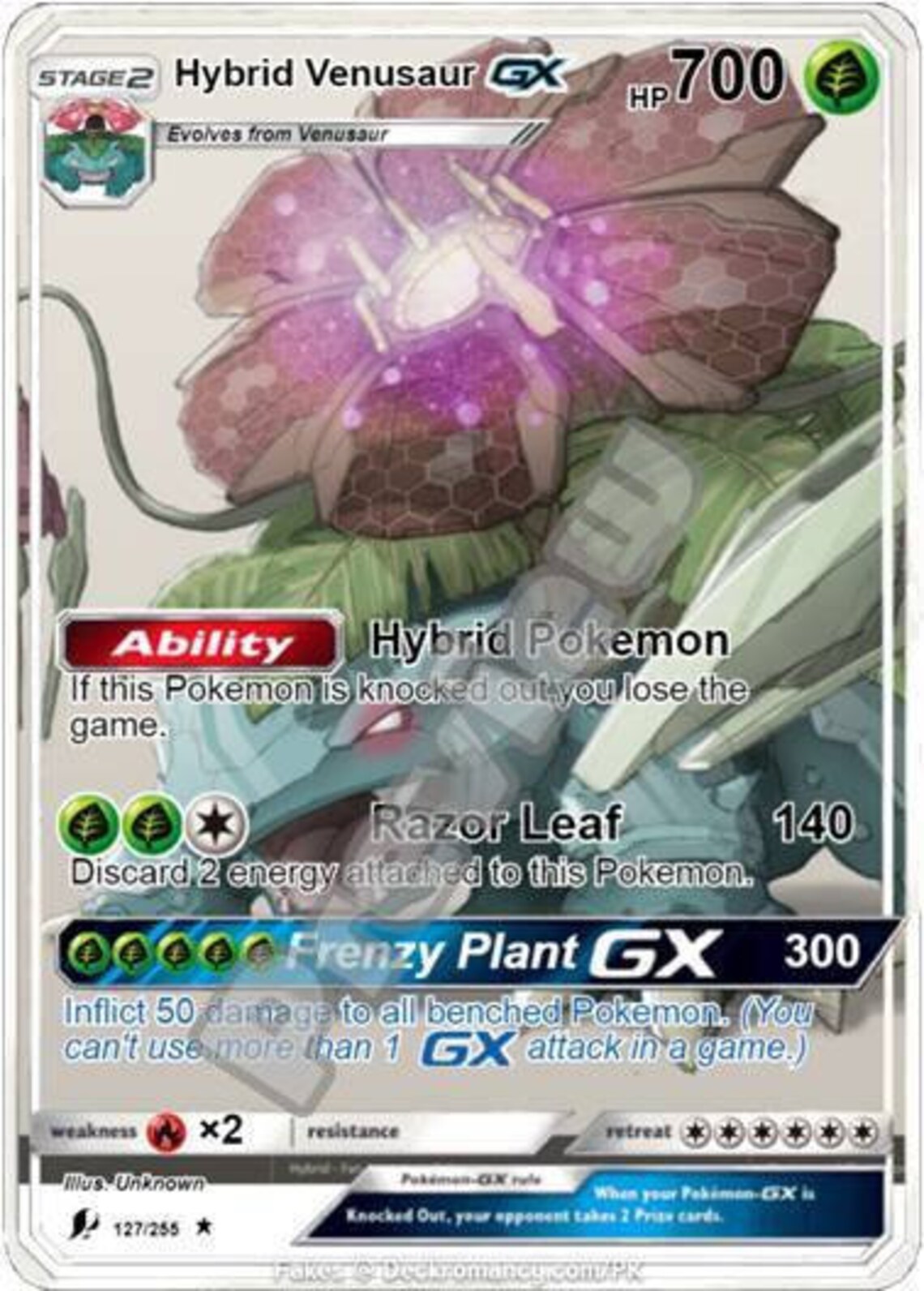 Hybrid Venusaur GX Pokemon Card - Etsy