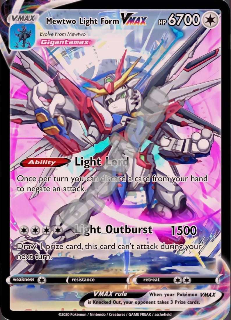 Mewtwo Light Form VMAX Pokemon Card - Etsy