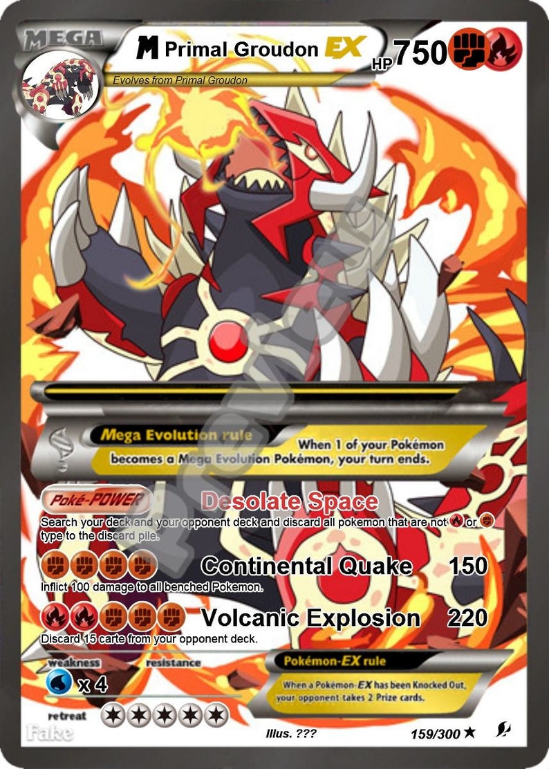M Primal Groudon Ex Pokemon Card - Etsy