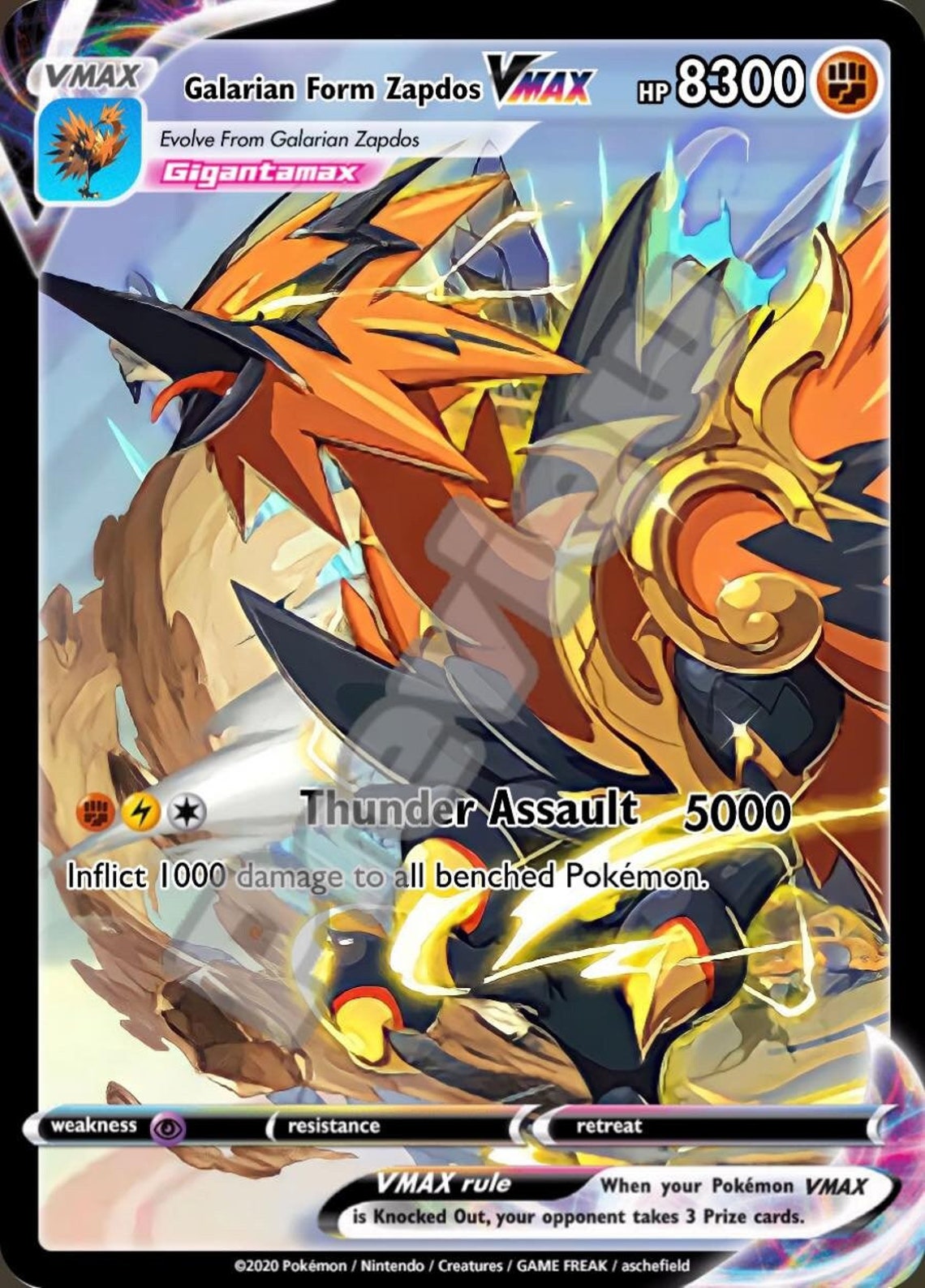 Galarian Zapdos Vmax Gx Ex Vstar Ash Ketchum Gx Pokemon Card - Etsy