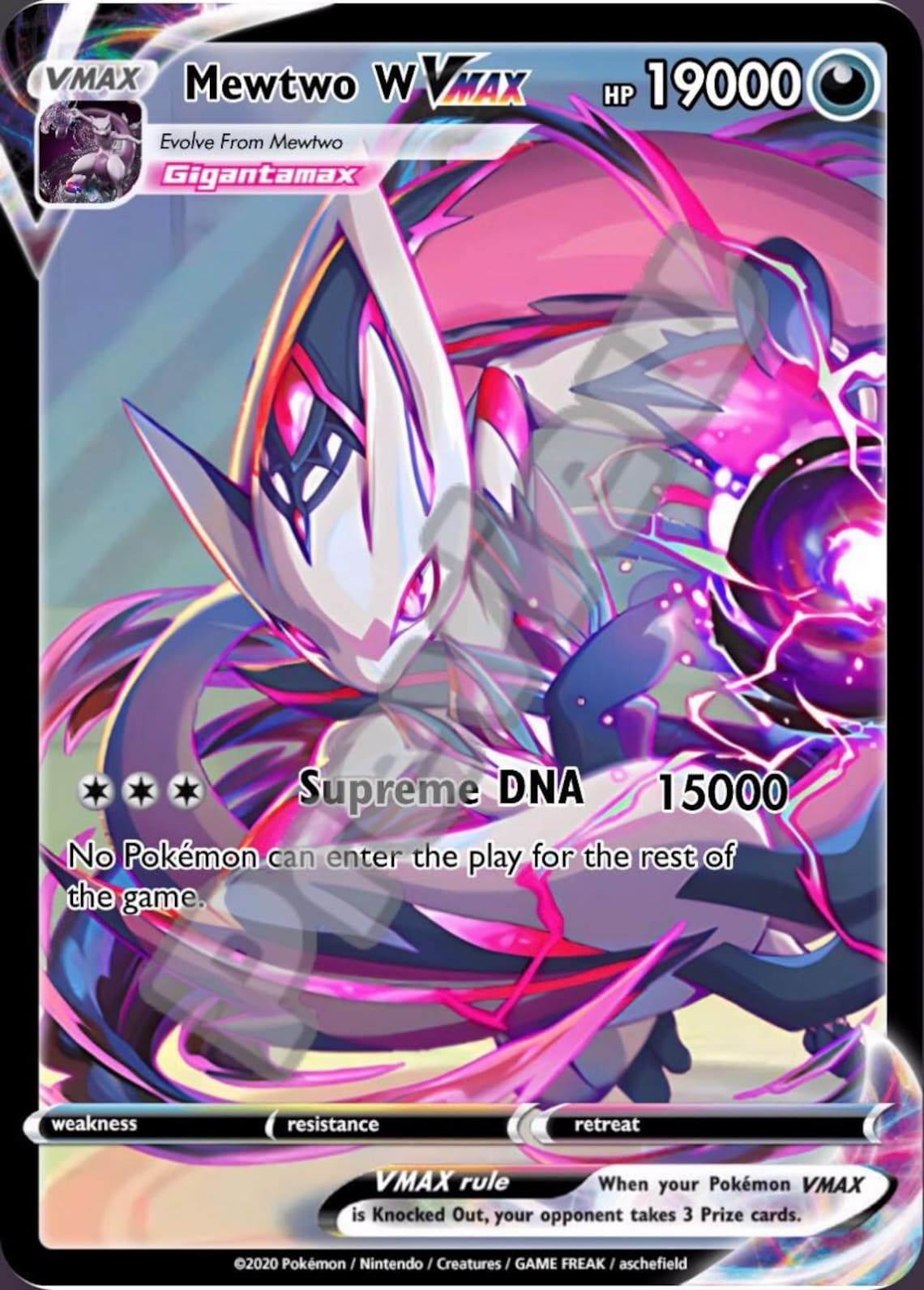 Mewtwo W Dark Form VMAX Pokemon Card - Etsy