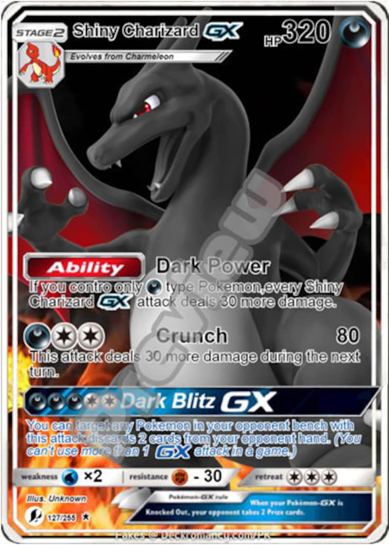 Shiny Charizard GX Pokemon Card - Etsy Finland