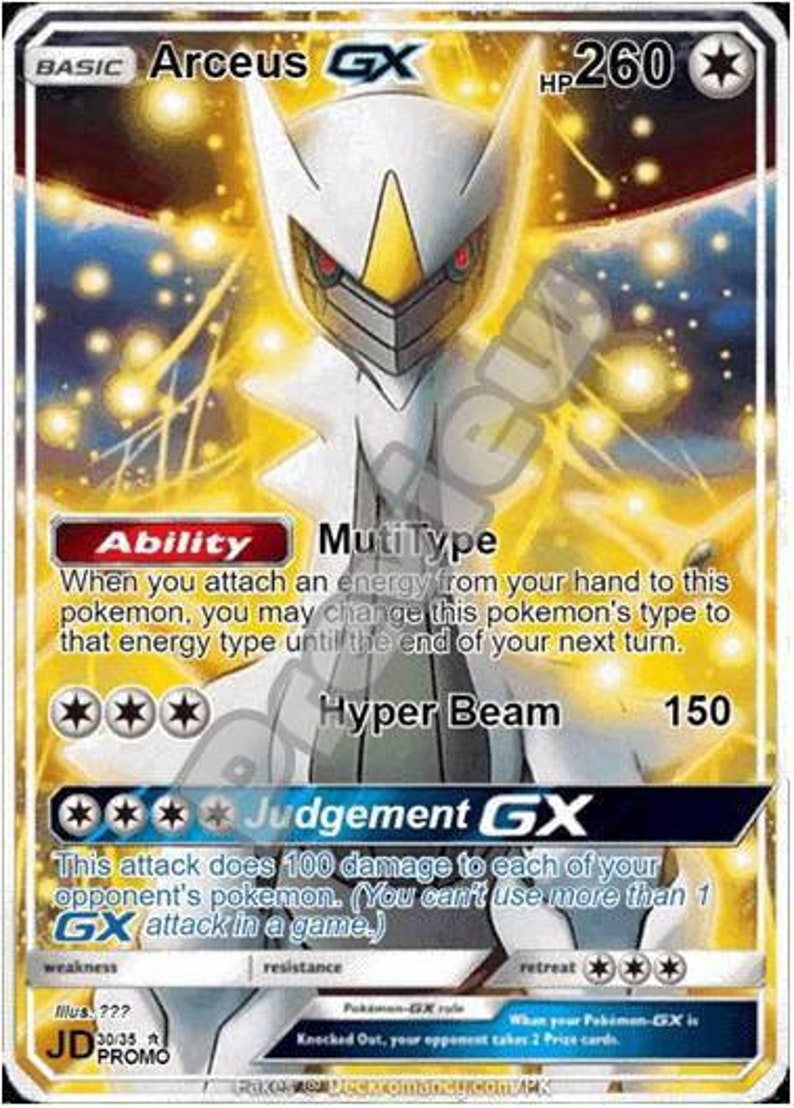 Arceus GX Pokemon Card Etsy Arceus GX Pokemon Card Etsy