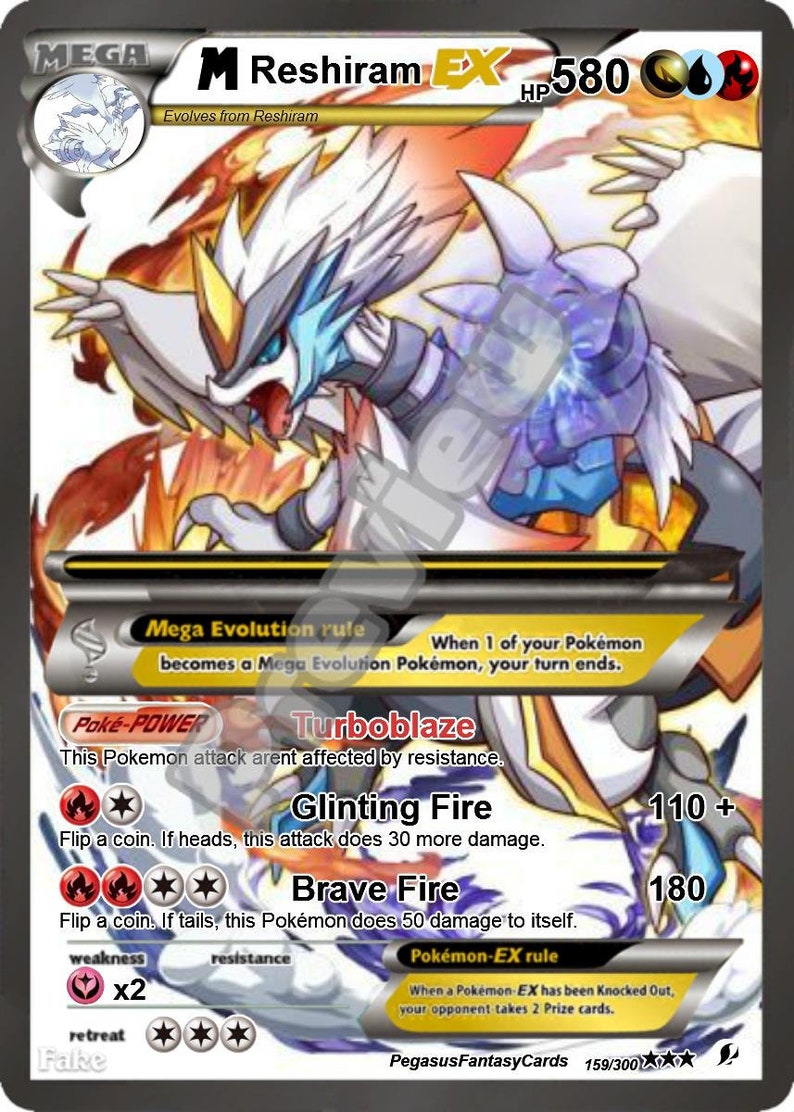 M Reshiram Gx Gmax Vmax Gigantamax Ex Pokemon Card - Etsy