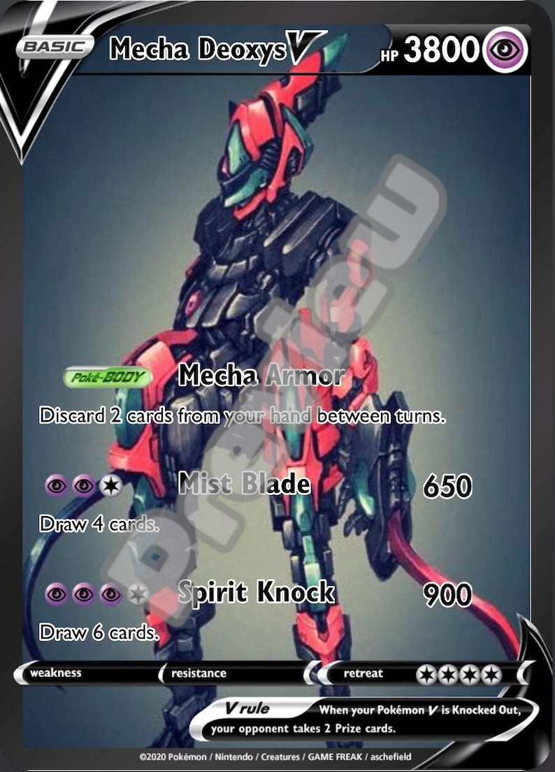 M Mecha Mewtwo V Pokemon Card - Etsy